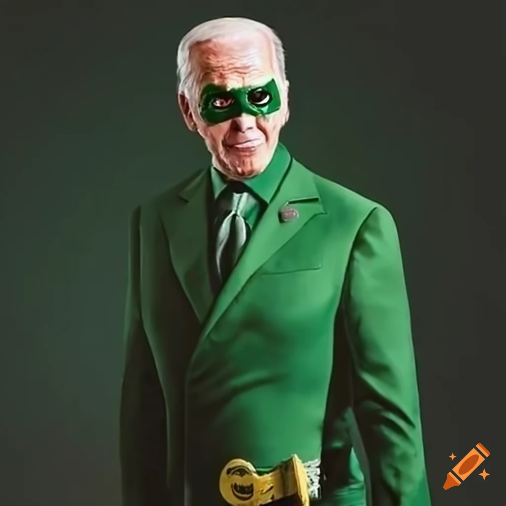 Creative portrait of President Biden as Batman's Riddler on Craiyon