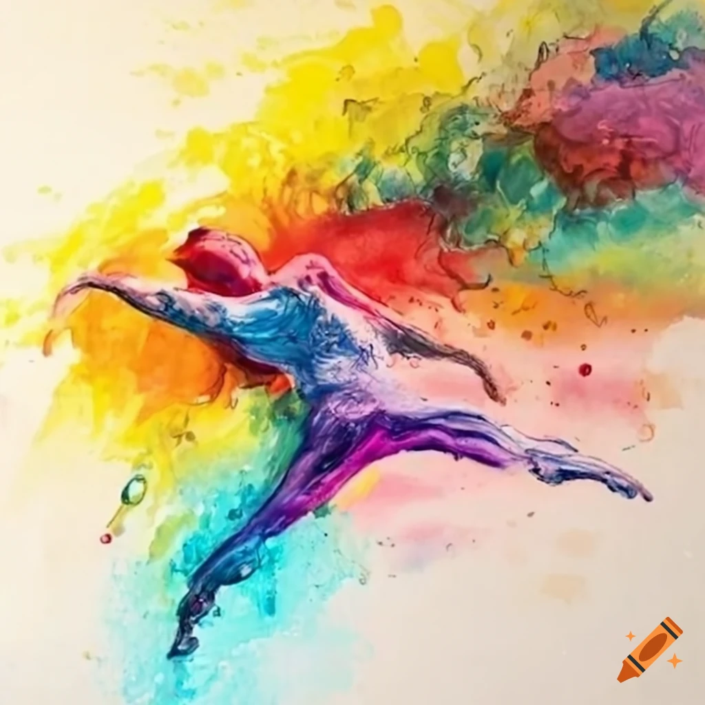 Watercolor fight scene on Craiyon