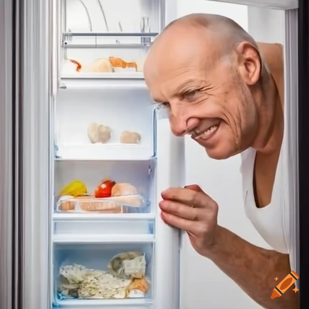 Man working in a freezer on Craiyon
