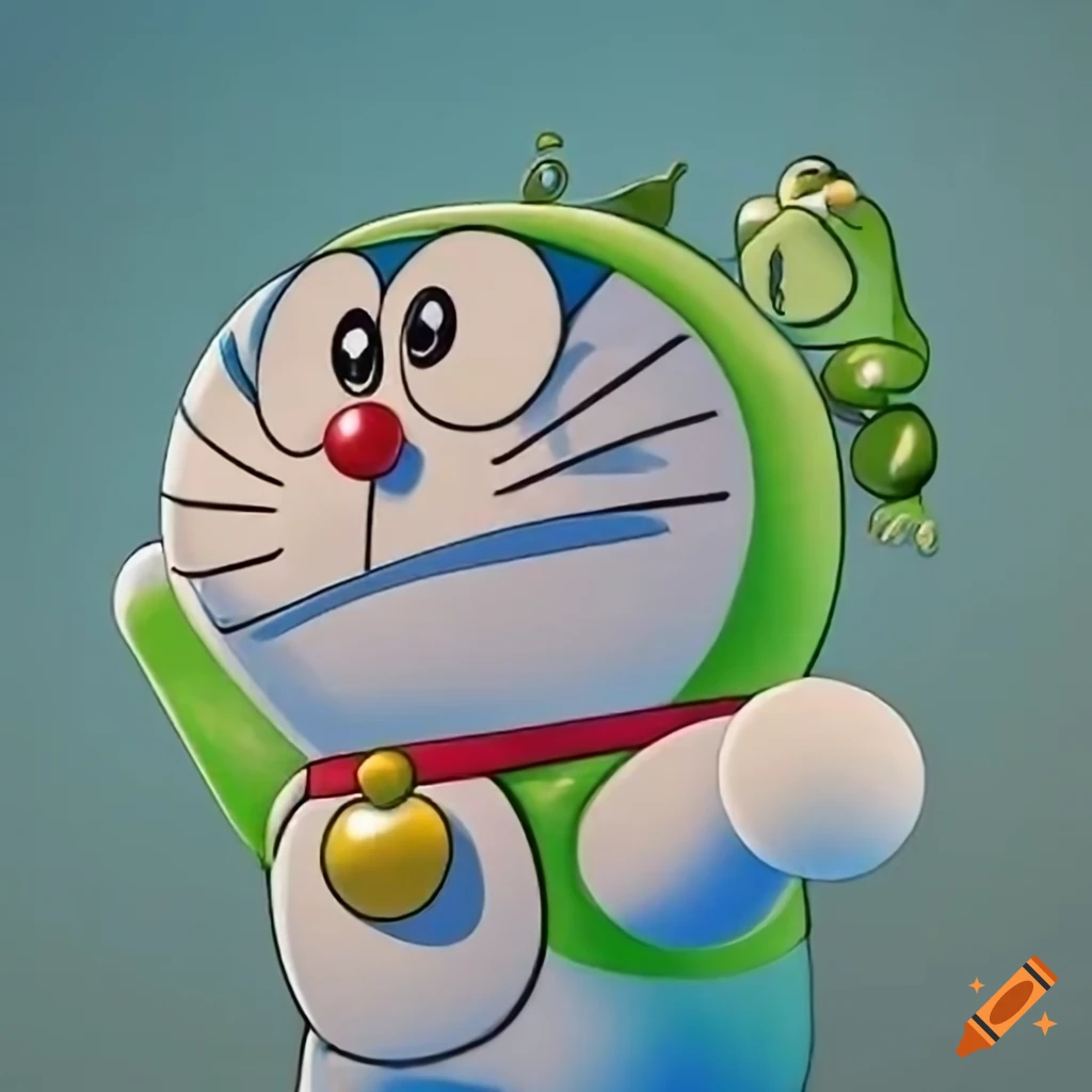 Doraemon with a frog on Craiyon
