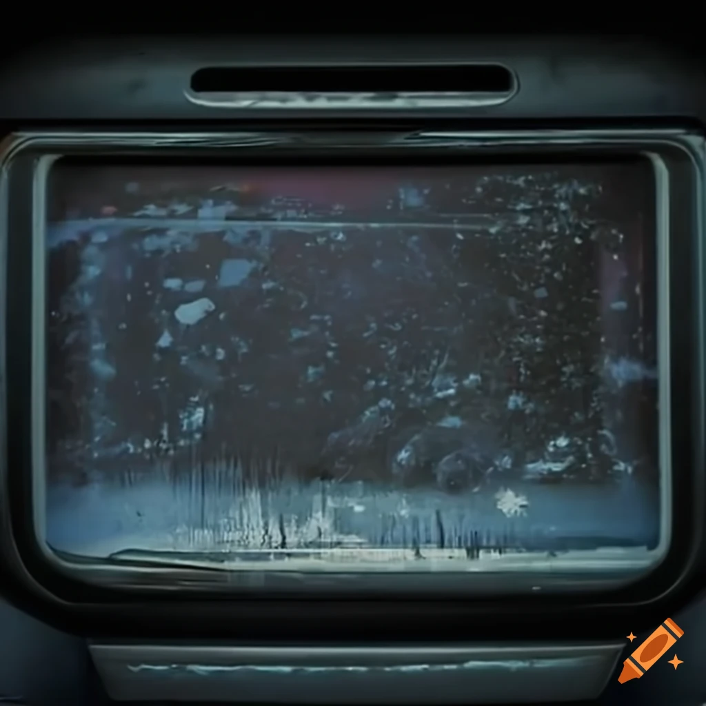 Dirty rearview camera screen of a car on Craiyon