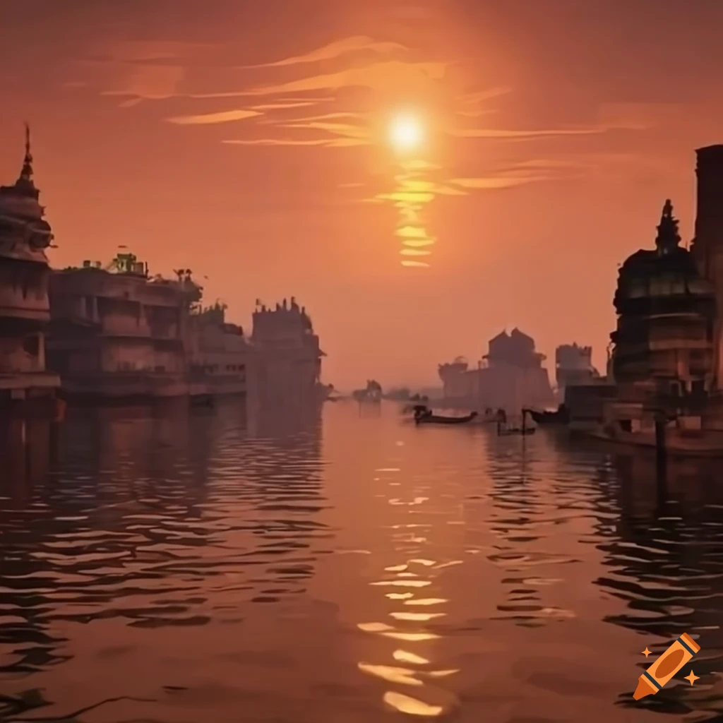 Modern varanasi in anime style on Craiyon