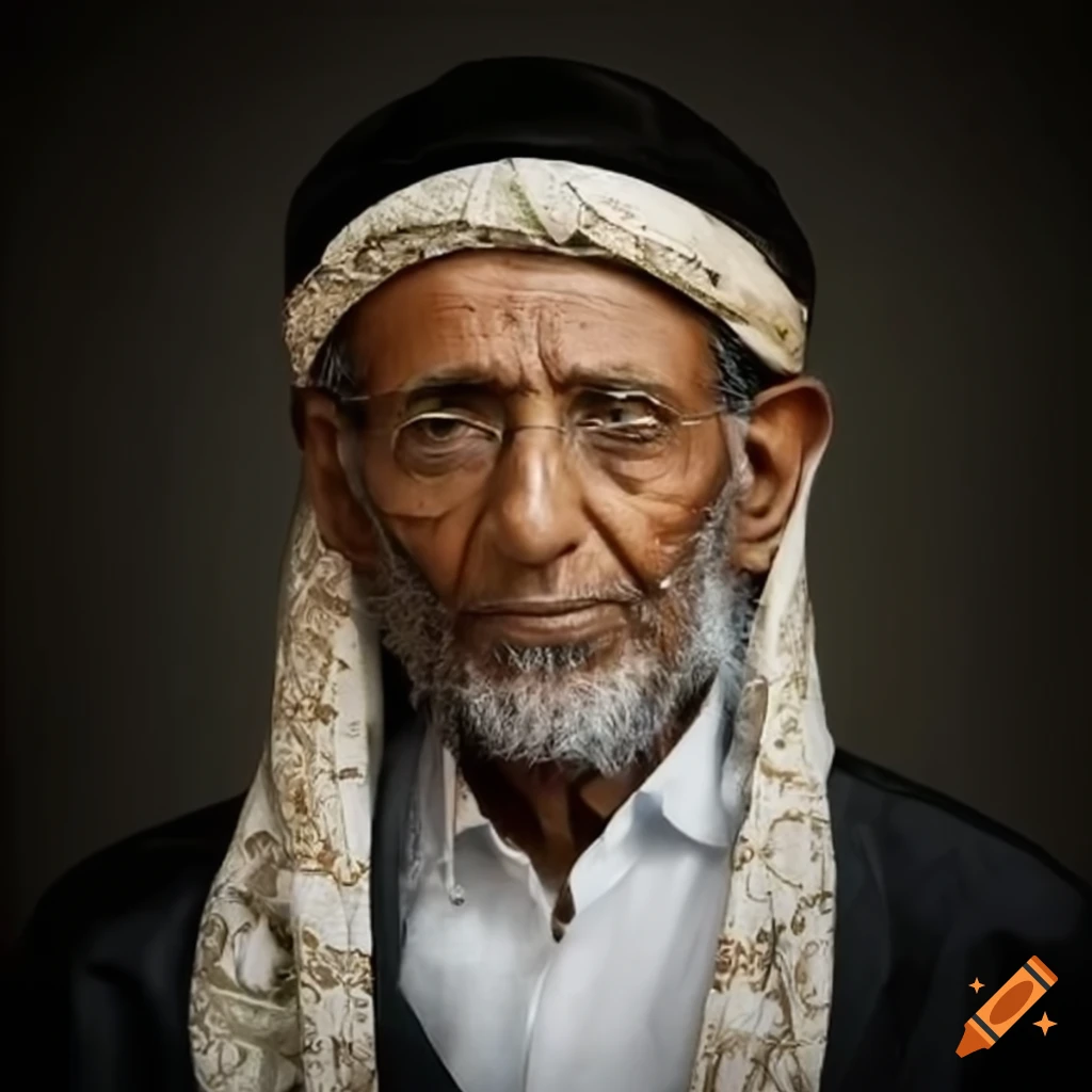 Realistic portrait of a yemenite jewish rabbi looking forward on Craiyon