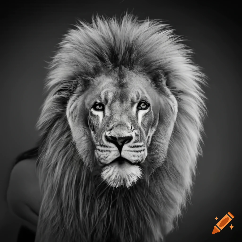 Silver colored lion on Craiyon