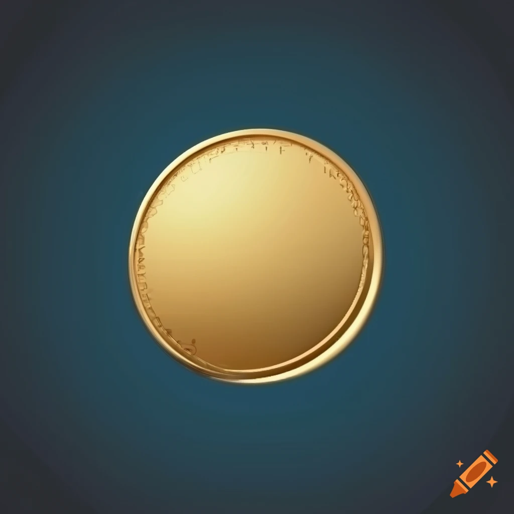 Blank golden coin with geometric spiral design on Craiyon
