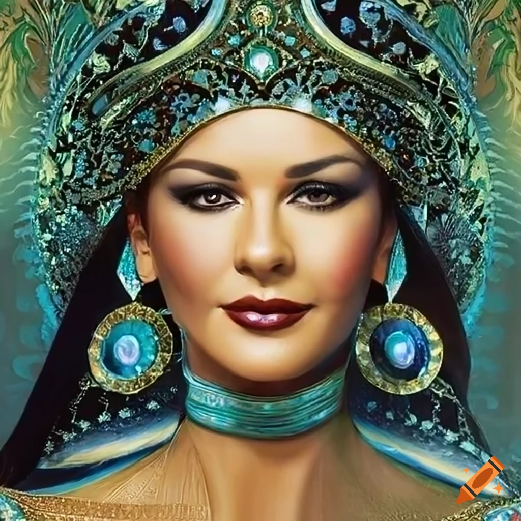 Detailed portrait of Catherine Zeta Jones as Scheherazade in Moorish ...
