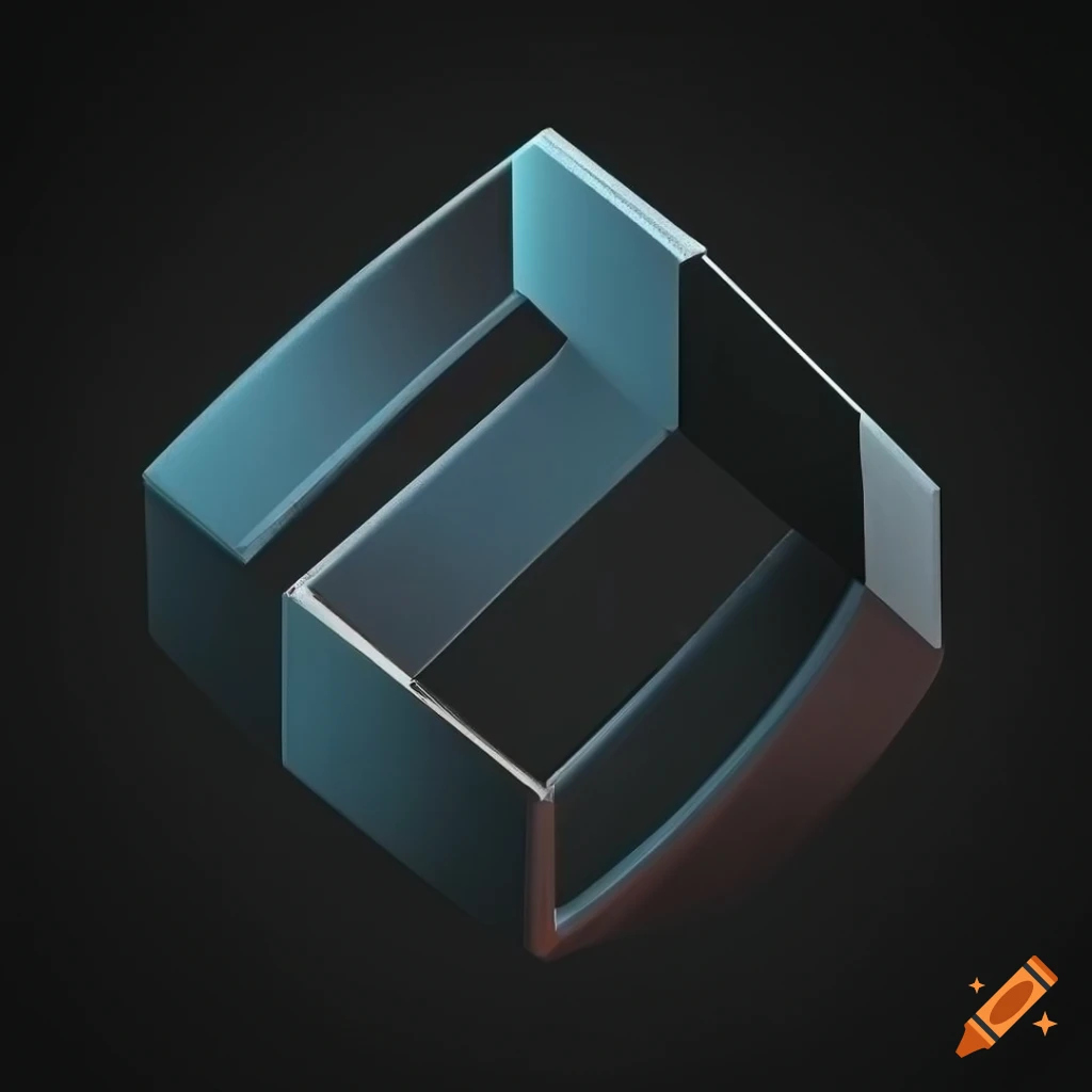3D isometric double Moebius logo on black background on Craiyon