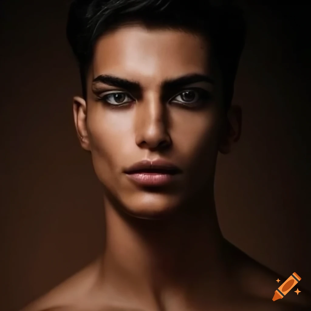 Male Supermodel With Diverse Ethnic Background And Striking Features On