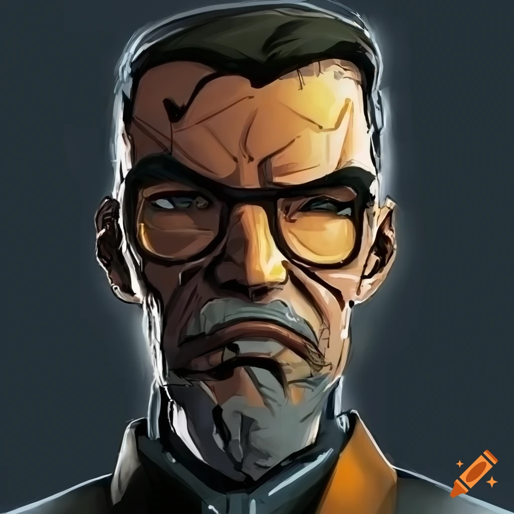Gordon freeman versus g-man on Craiyon