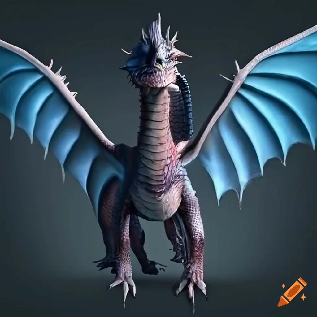Dragon character in realistic HTTYD style with two heads, wings, tail ...