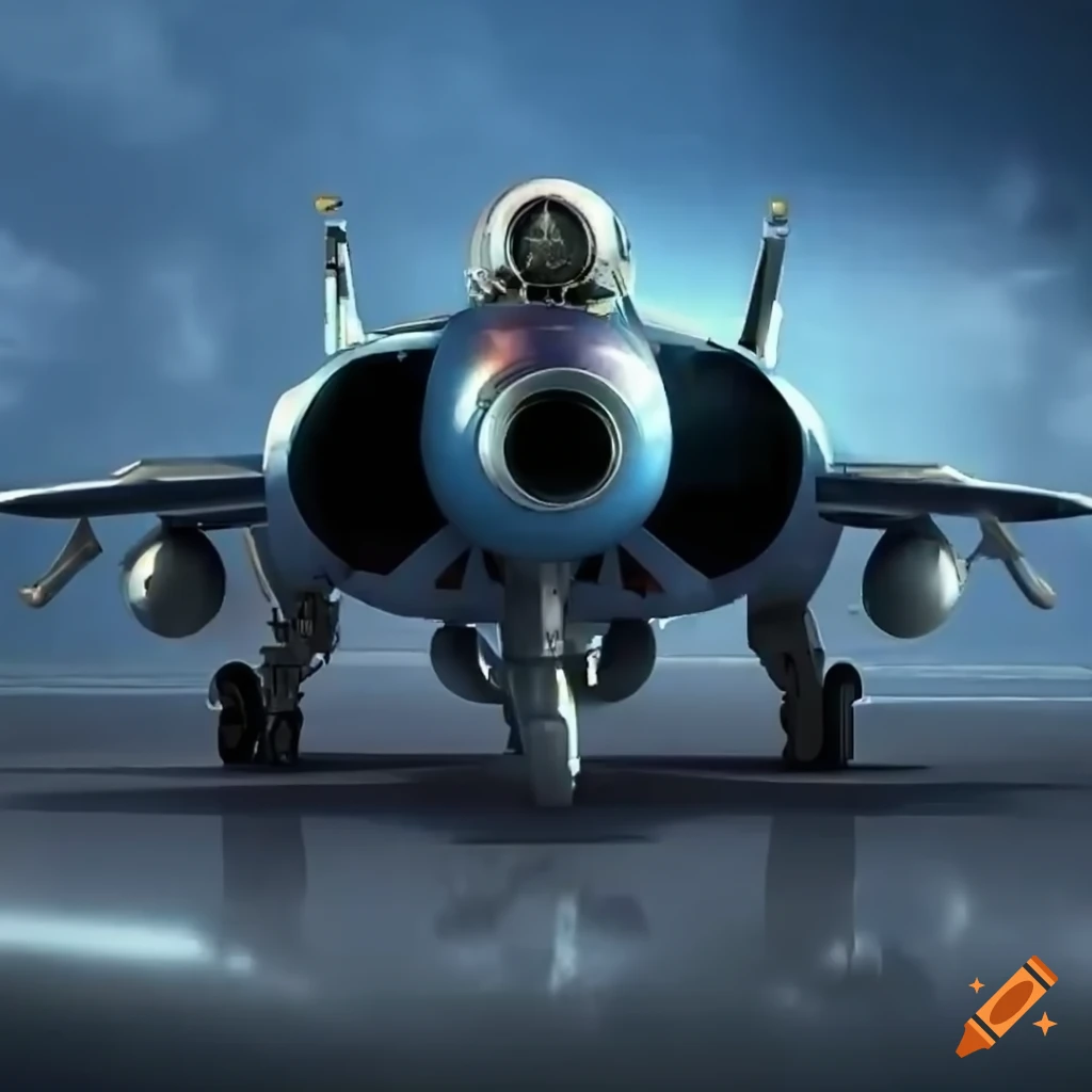 Unique jet fighter aircraft design from 1952 in a full-body view on Craiyon