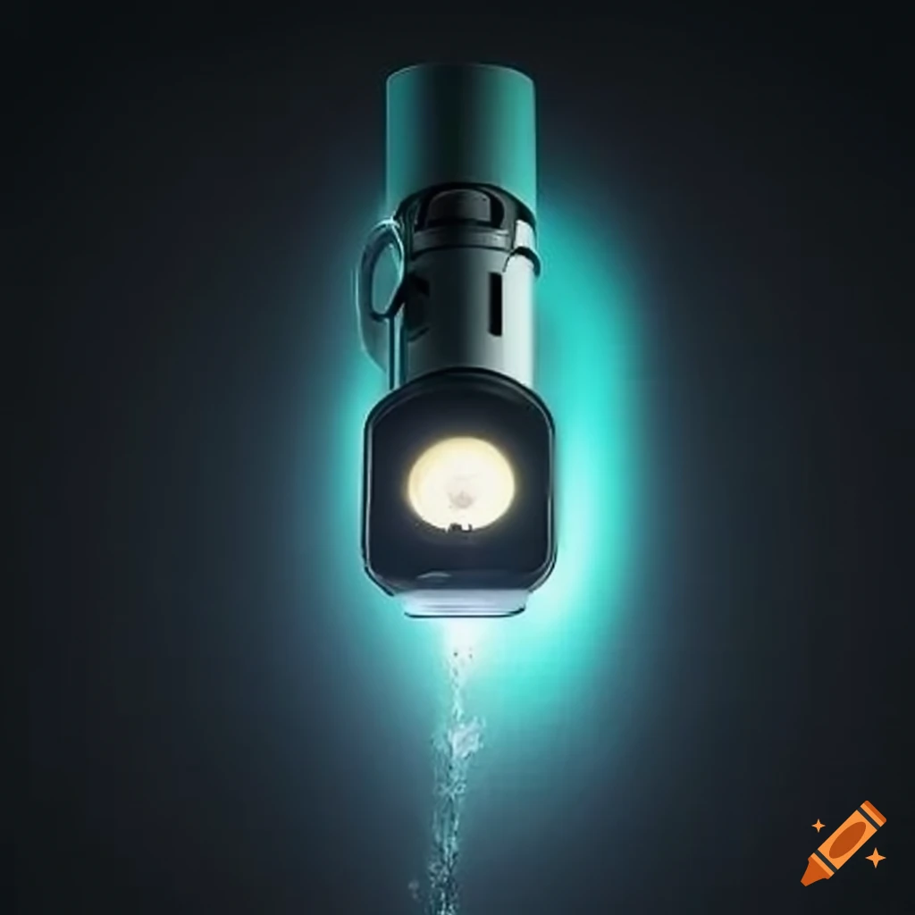 Futuristic solar-powered flashlight design on Craiyon