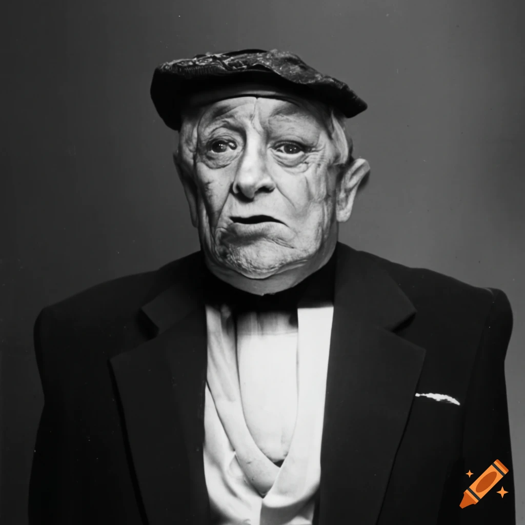 Actor dressed as a headmaster in a humorous role on Craiyon