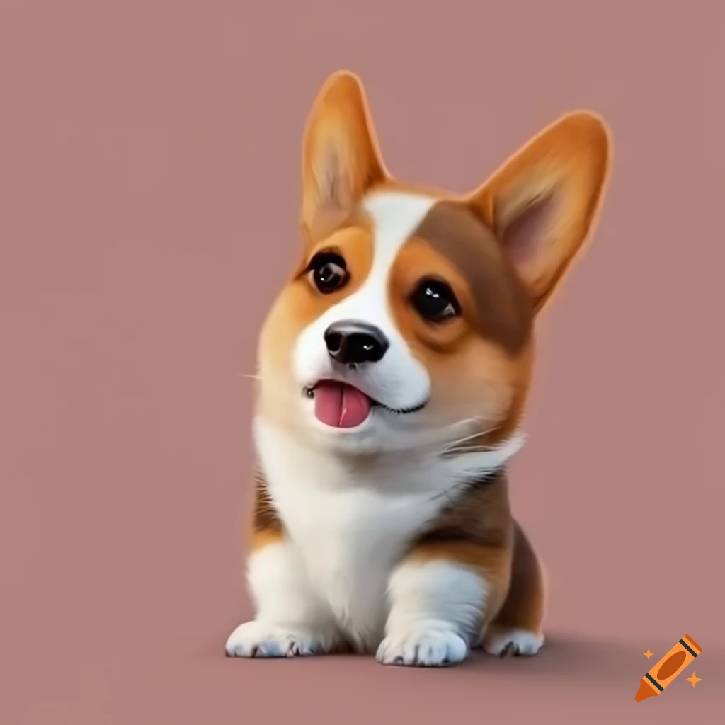 Cute animated corgi dog on Craiyon
