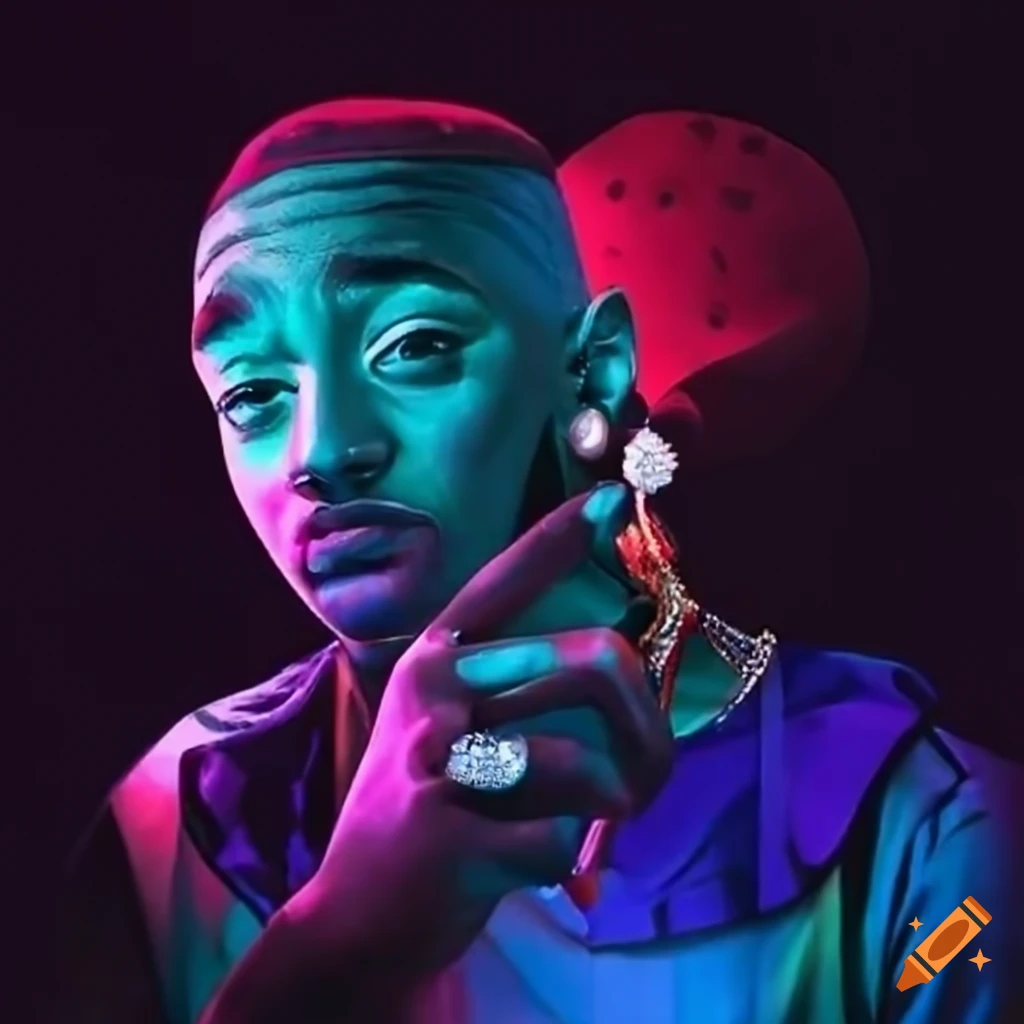 Rapper holding a diamond on Craiyon