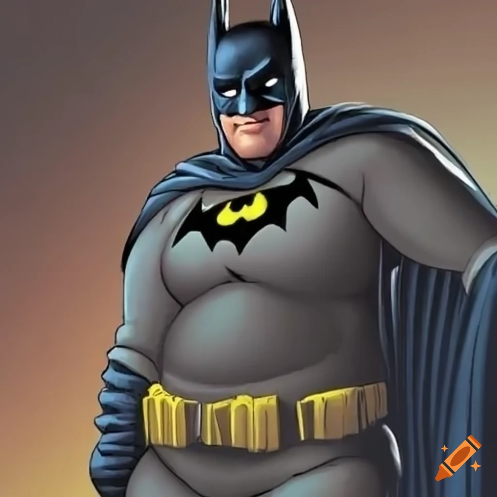 Overweight batman eating on Craiyon