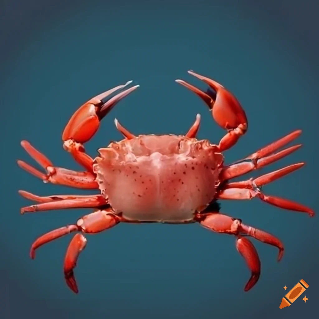 Red crab in 2d art style on Craiyon