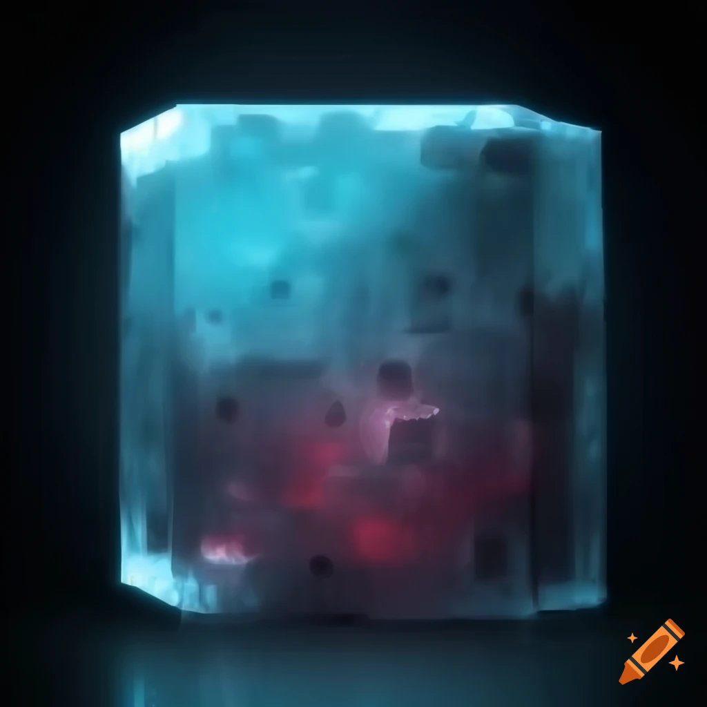 2d ice block wall in a metroid-like style against a black background on ...