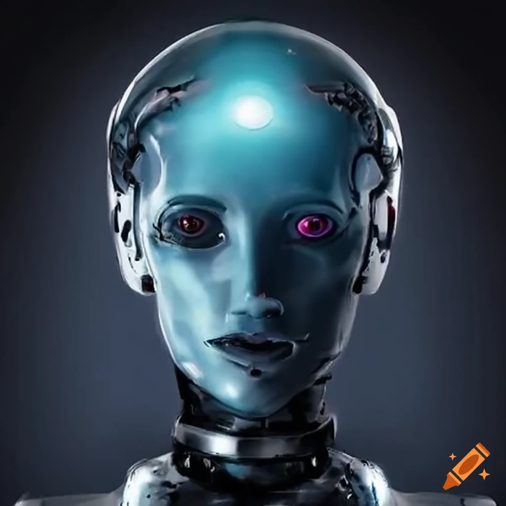 A.i. robot gesturing to be quiet on Craiyon