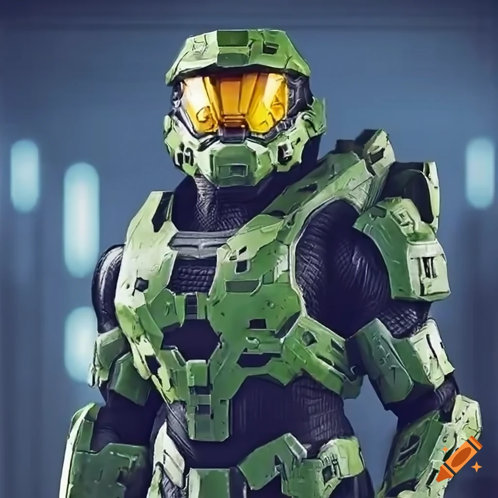 Shining master chief character from halo infinite on Craiyon