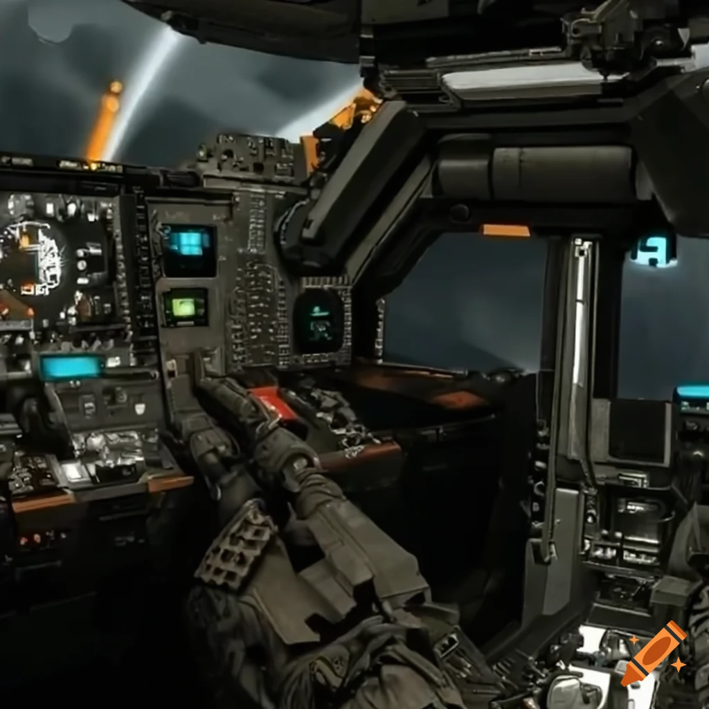 Mech cockpit in intense combat scenario on Craiyon