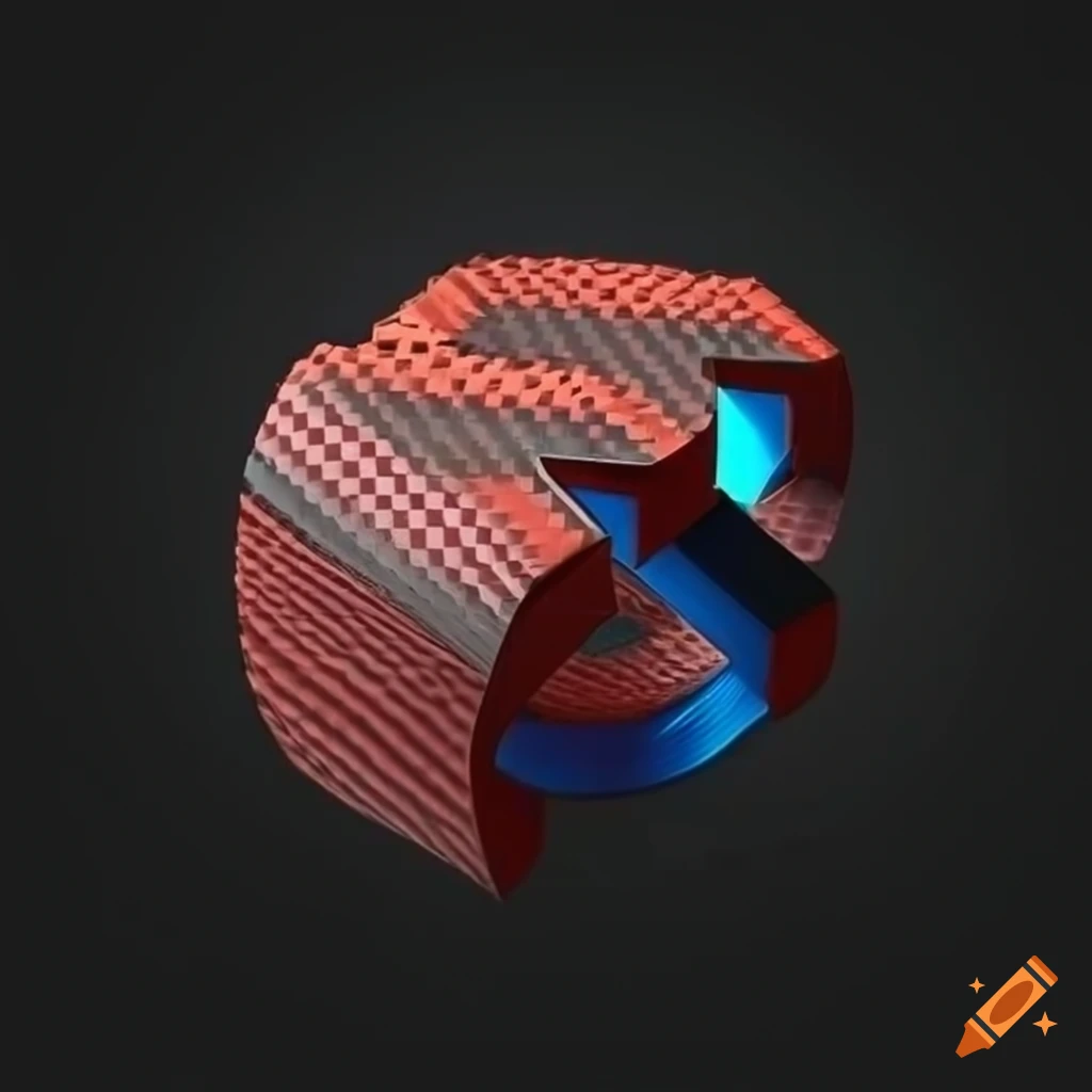 3D isometric double Moebius logo on black background with Penrose ...