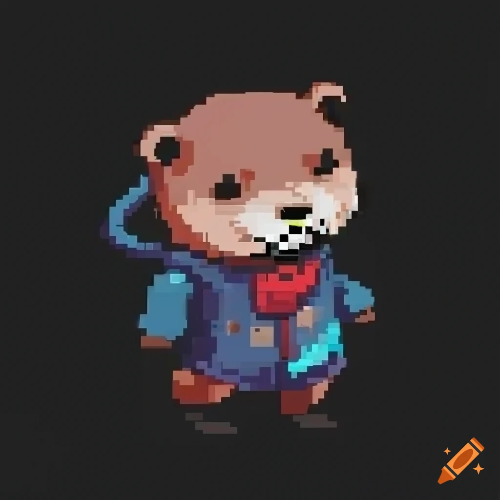 Pixel art of an otter on Craiyon