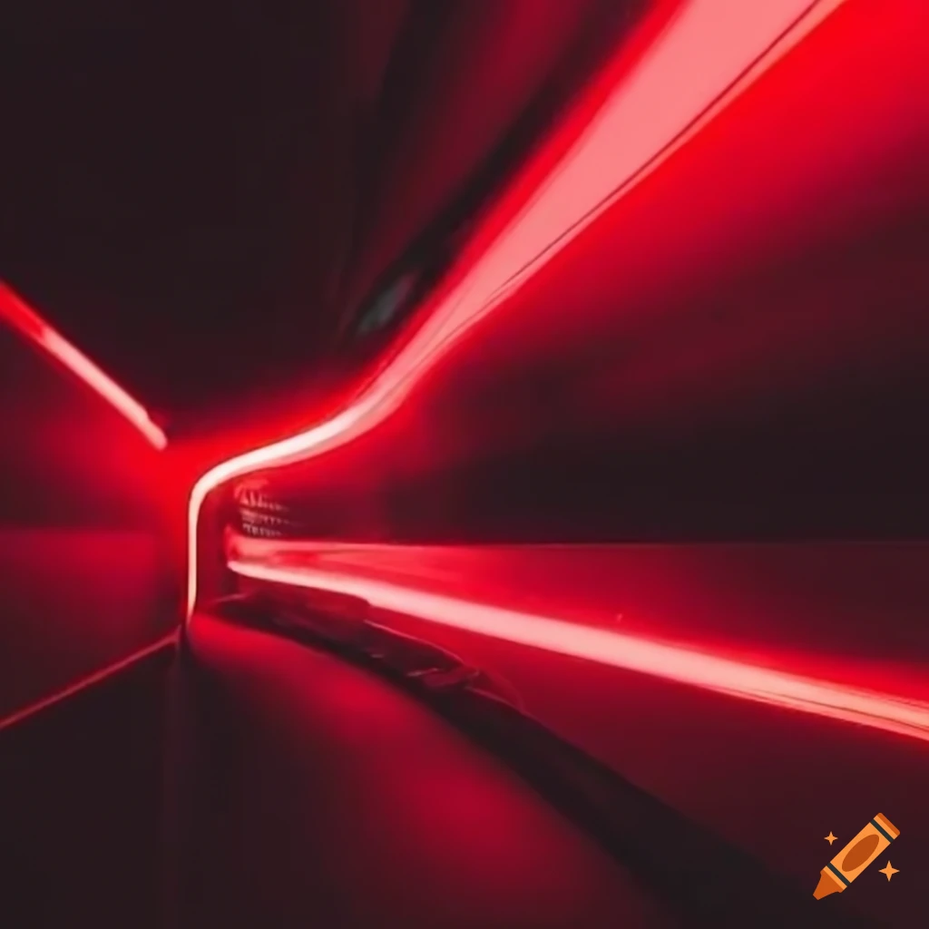 Red light beaming in with surrounding darkness on Craiyon