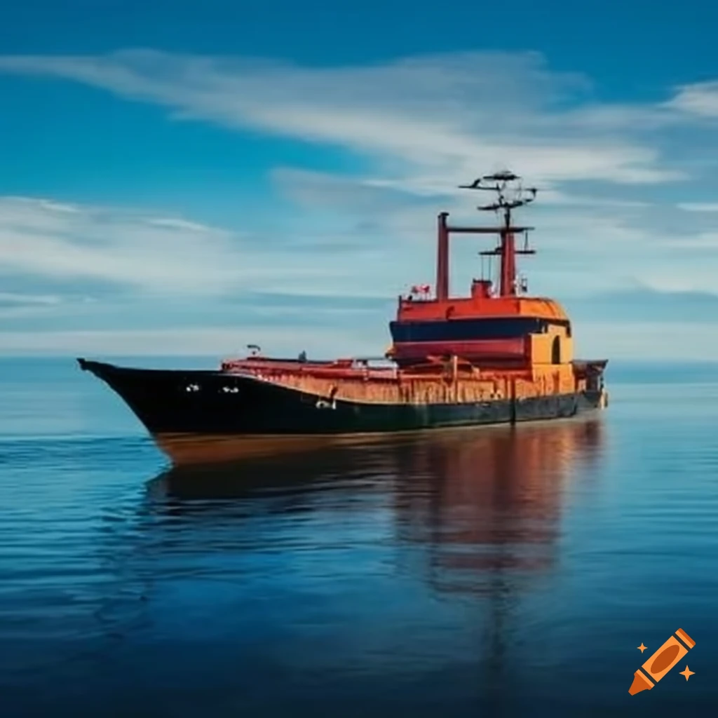 Ocean tanker with hull inspired by northwest coast chinook canoe on Craiyon