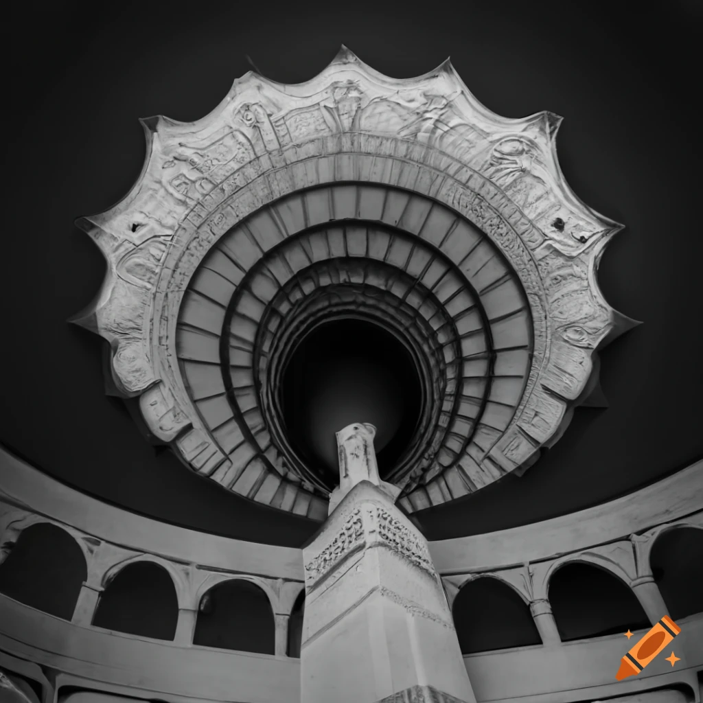 Steel sculptural mc escher labyrinth in 4k resolution on Craiyon