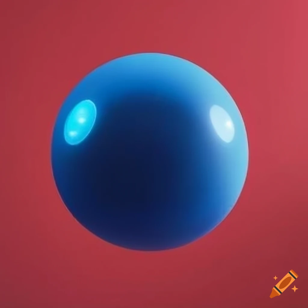 Glowing blue sphere in a modern red room on Craiyon