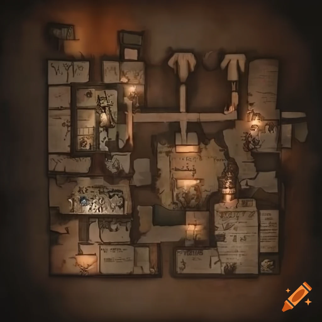 D&d market map with hallways on Craiyon