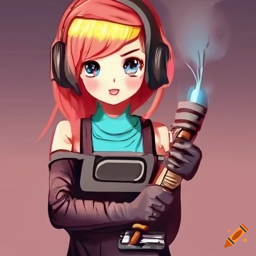 Kawaii female welder on Craiyon