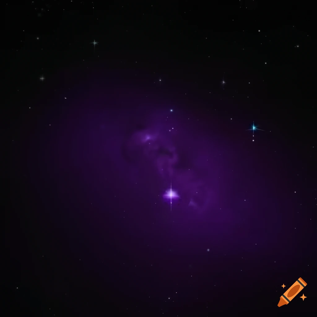 Space with faint purple and white stars on a black background on Craiyon