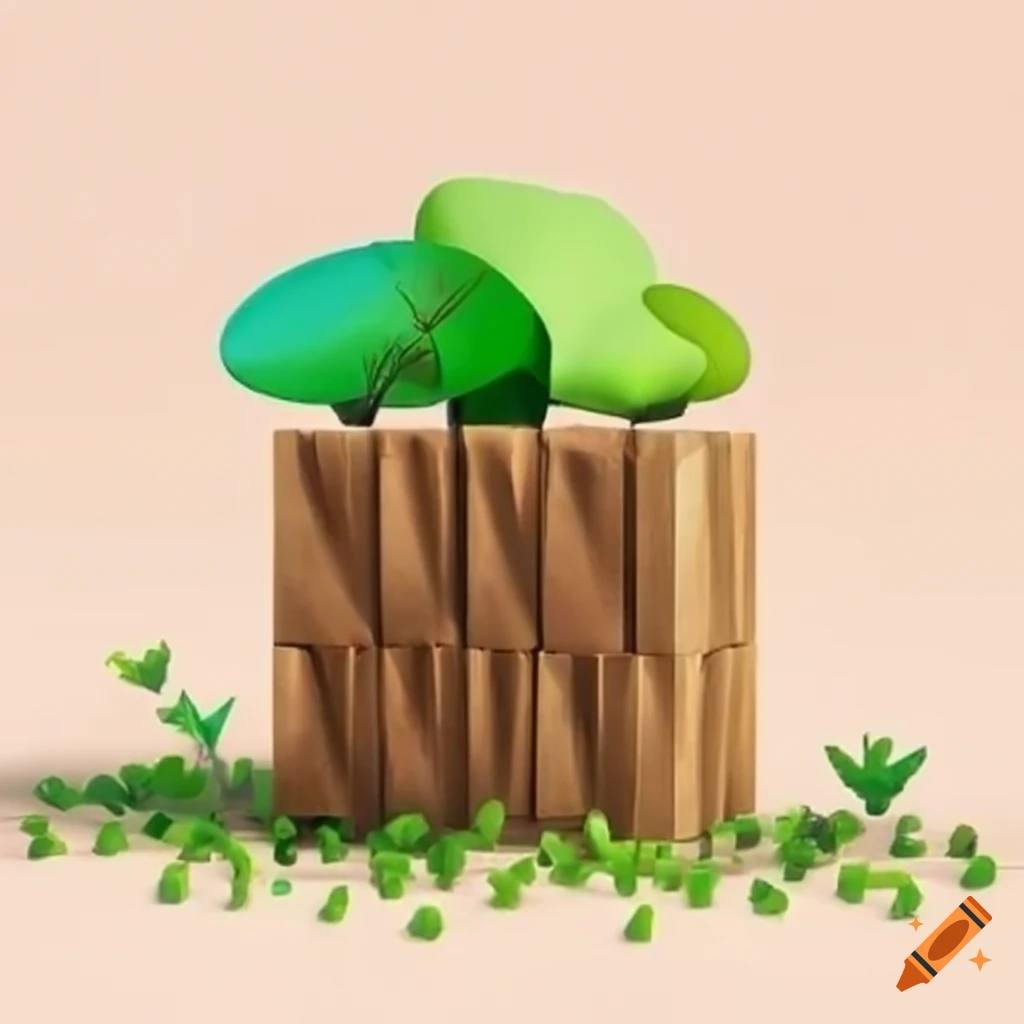 Create a package of 3 eco-friendly blocks on Craiyon