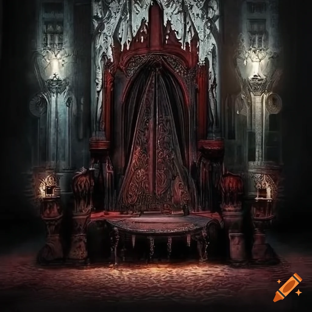 Gothic castle throne room on Craiyon