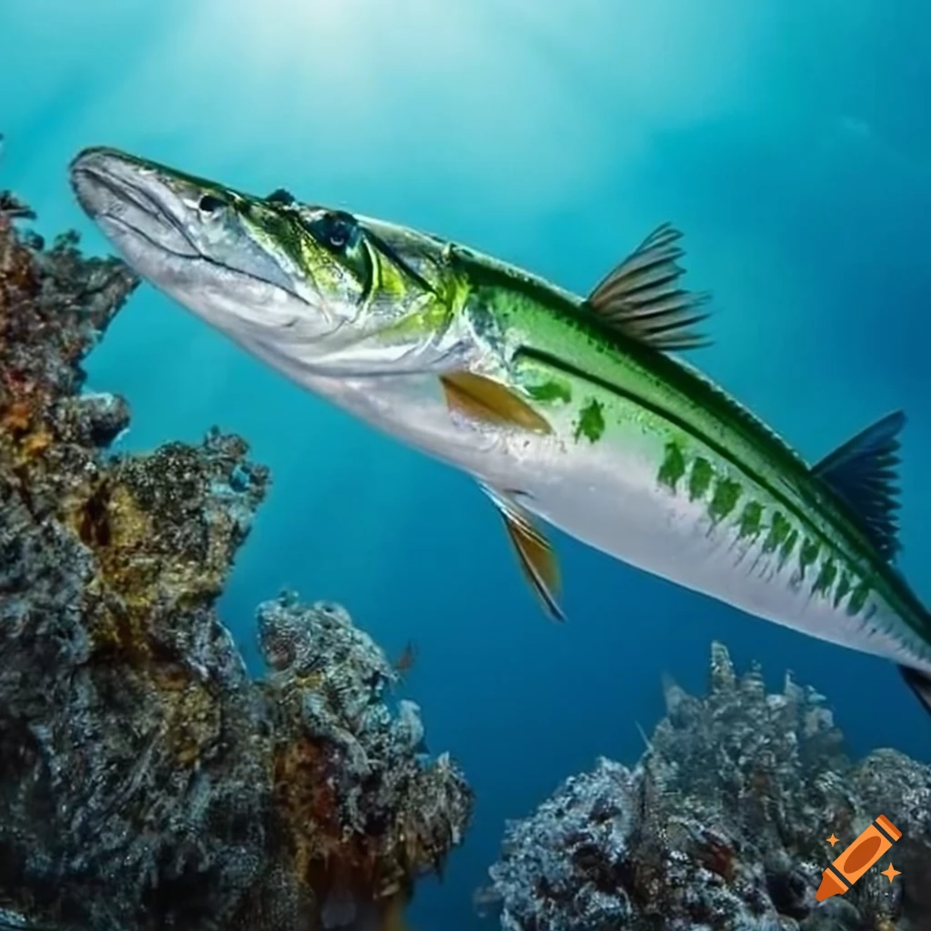 Chain pickerel coloration on barracuda on Craiyon