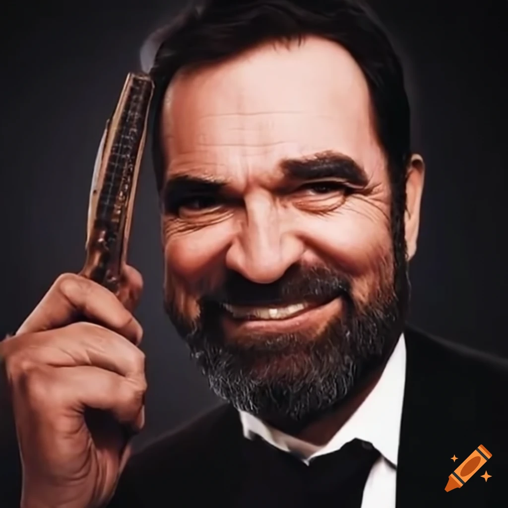 Billy mays demonstrating a product energetically on Craiyon