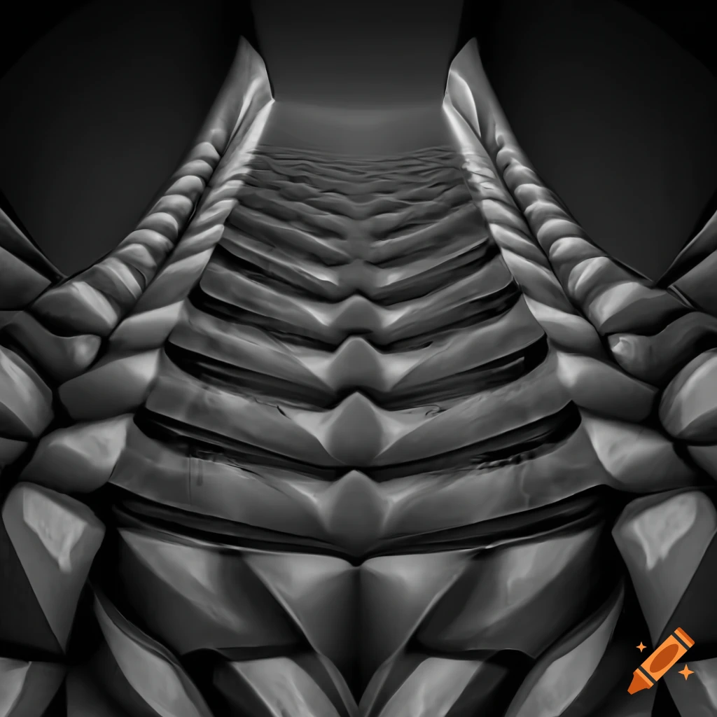 Surreal black metallic building with penrose triangles optical illusion ...