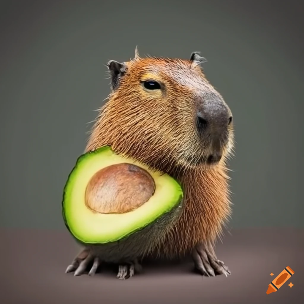 Capybara cleverly disguised as an avocado on Craiyon