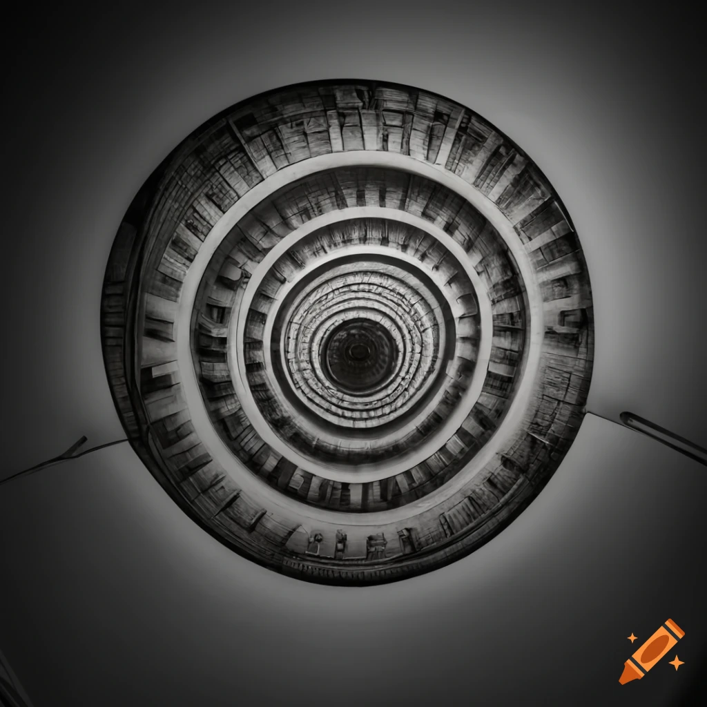 Steel sculptural mc escher labyrinth in 4k resolution on Craiyon