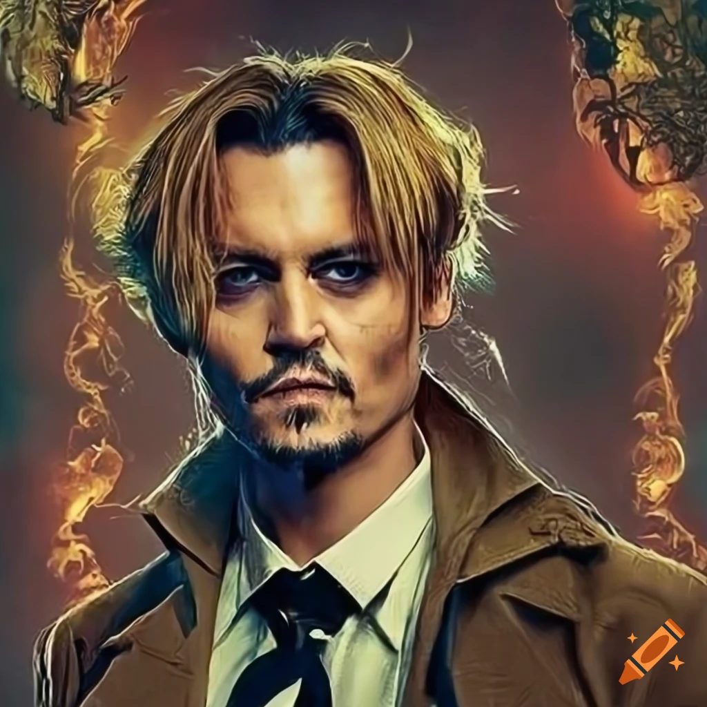 Johnny depp as john constantine movie poster on Craiyon