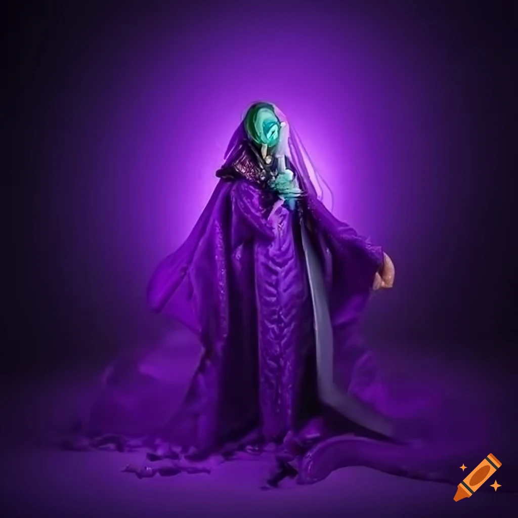 Dungeons and Dragons purple slime wizard figure on Craiyon
