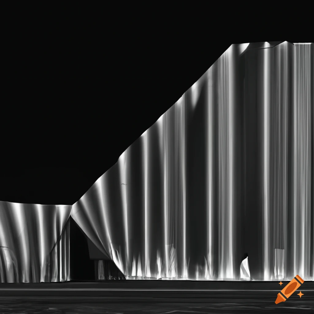 Surreal black metallic building with Penrose triangles optical illusion ...