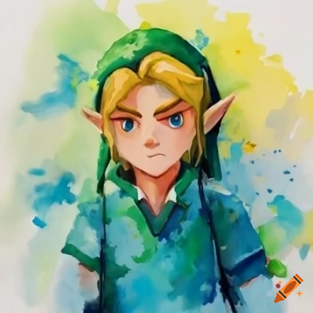 Palette knife painting of link from legend of zelda on Craiyon