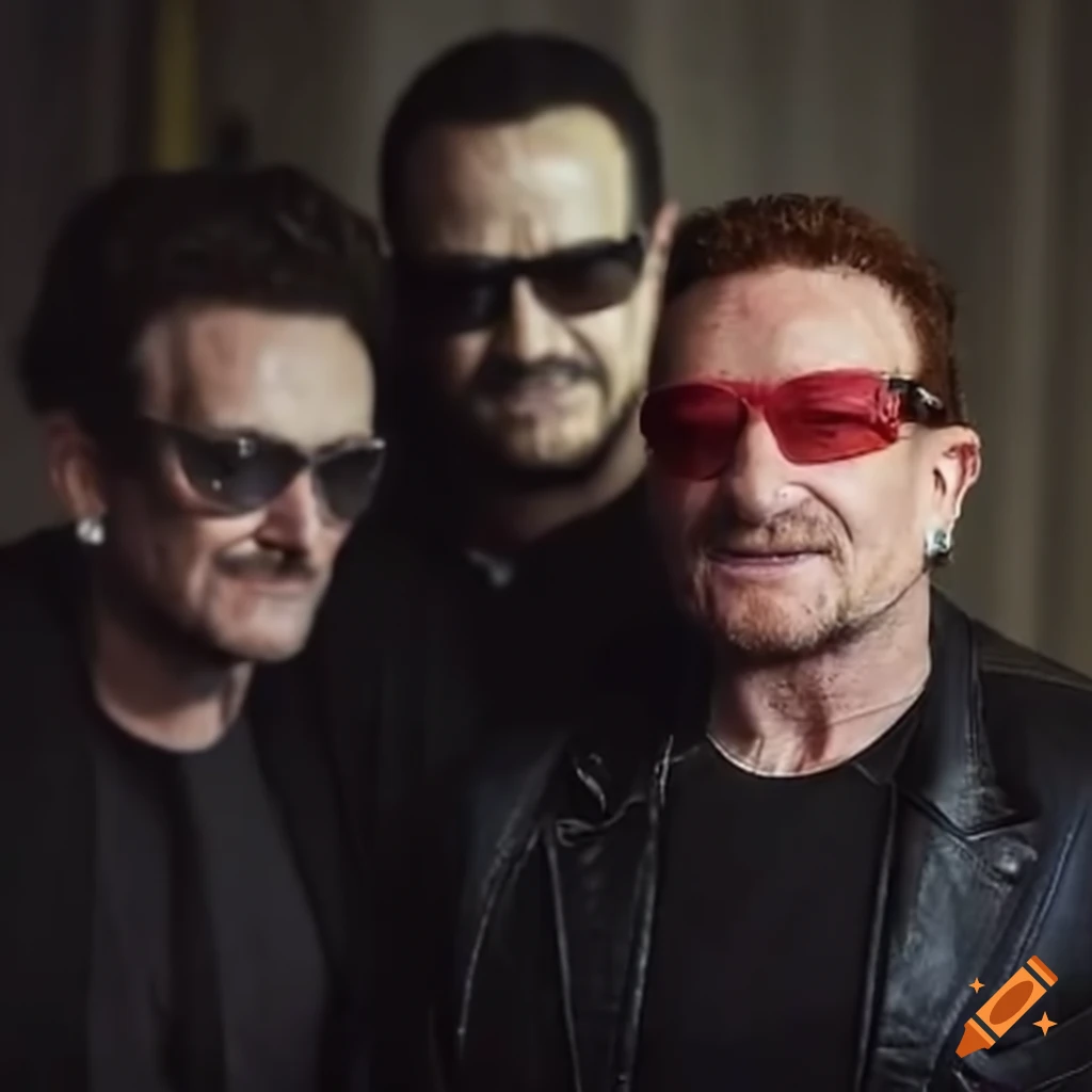 Bono vox and his twin brothers singing reggae in jamaica on Craiyon