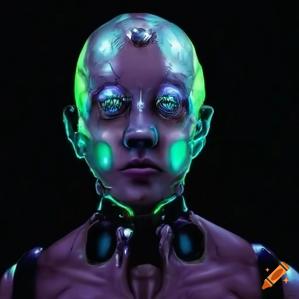 Biopunk cyborg in extreme realistic detail and closeup view on Craiyon