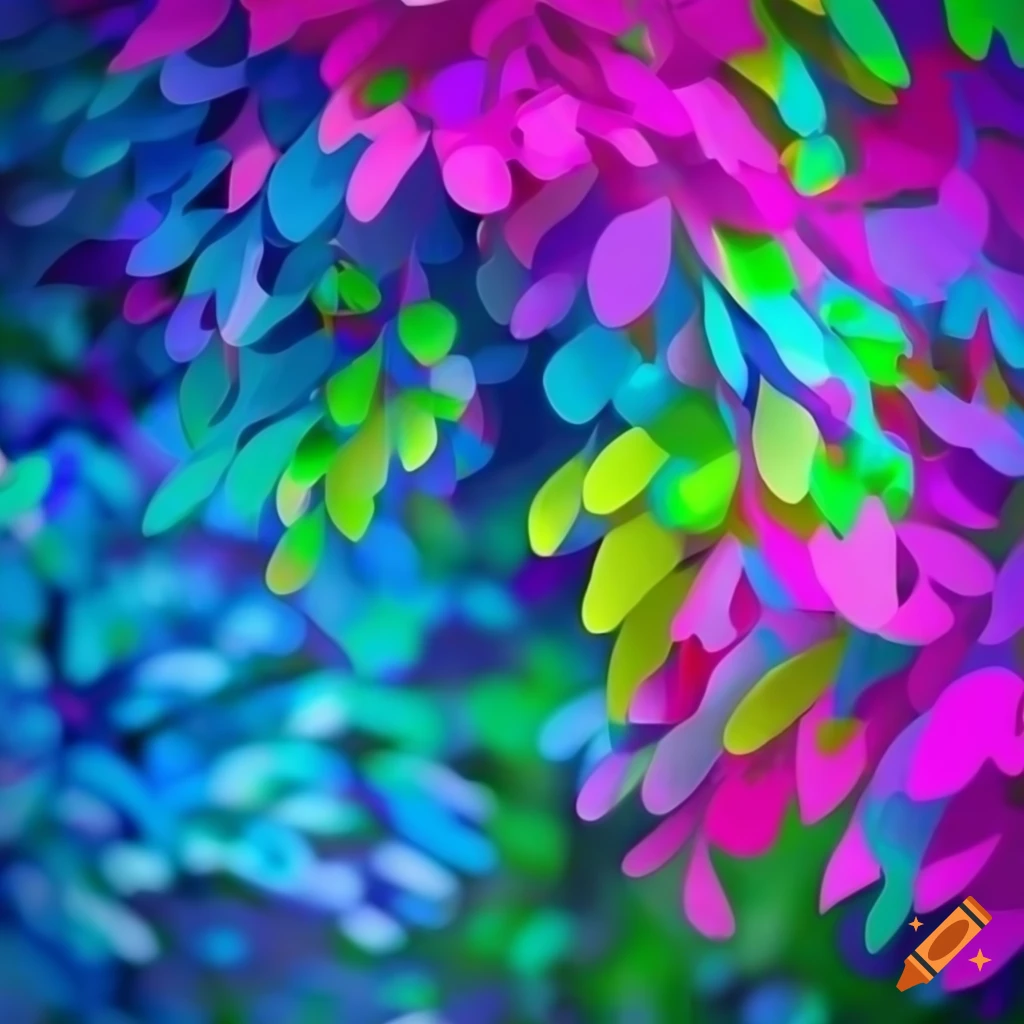 Colorful tree background in green and blue hues on Craiyon