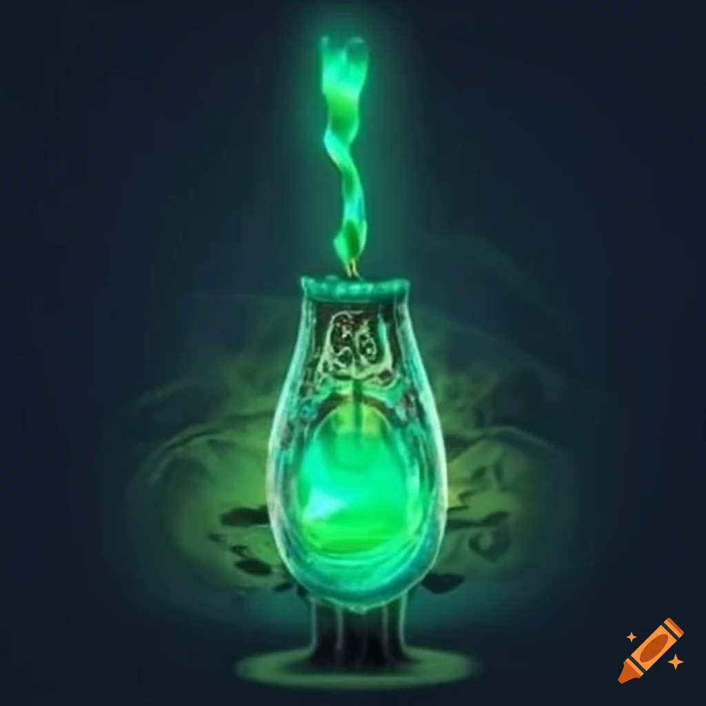 Money spell casting in shades of green, silver, and gold on Craiyon