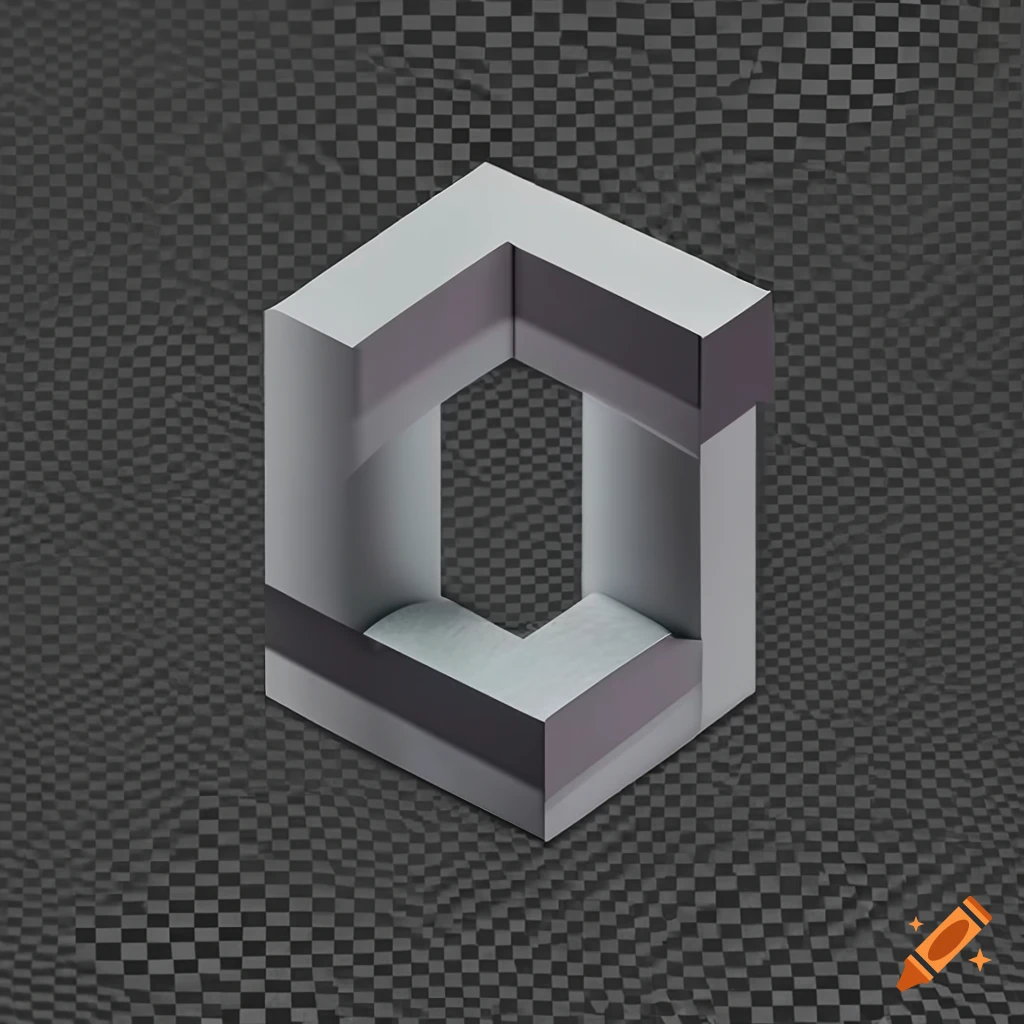 3d isometric double moebius logo on black background on Craiyon